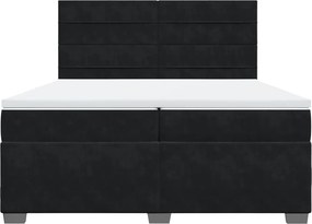 Box spring postel s matrací černá 200x200 cm samet 3293304