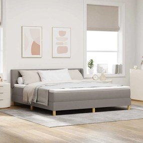 Postel s boxspringem s čelo Taupe 200 x 180 cm textil 3341311