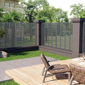 vidaXL Lamelový plot WPC 180 x 180 cm [318107] Barva: Tmavě šedá