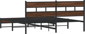 Kovový rám postele bez matrace hnědý dub 180 x 200 cm 3308512
