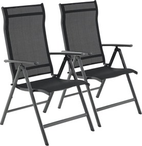 Zahradní židle RIVIERA, set 2 ks, černá SongmicsHome