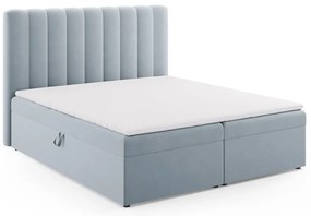 Světle modrá boxspring postel s úložným prostorem 180x200 cm Gina – Milo Casa