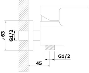 Bruckner, SIEGER nástěnná sprchová baterie, rozteč 100mm, chrom, 914.100.1