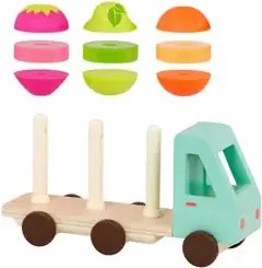 B-Toys Náklaďák dřevěný Stack  Roll Fruit Truck / od 18 měsíců