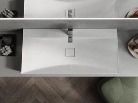 Mexen Poli, umyvadlo na desku z konglomerátu 100 x 48 cm, bílá, 23021001