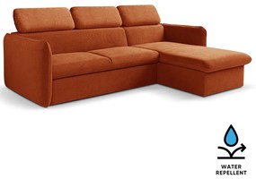 Malá sedací souprava SLIM | 235x179 cm | PRAVÁ | 55 červenooranžová | rozkládací + úložný prostor
