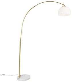 Chytrá oblouková lampa mosazná s bílým stínítkem vč. Wifi A60 - Arc Basic