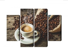 Vícedílný obraz Šálek Horké Kávy Nedostatek Nedostatek Přírodní plátno 160x120