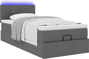 Osmanský rám postele s matrací tmavě šedá 100x200cm textil 3312285