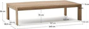 Zahradní konferenční stolek z masivu akácie 82,5x140 cm Ambra – Kave Home