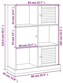 Knihovna VIGO III - 60x35x114,5 cm - masivní borovice | přírodní