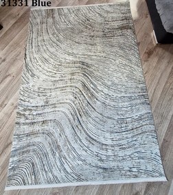 HU Šedo-modrý moderní koberec Luxess 31331-Blue Rozměr: 60x110 cm