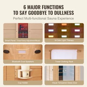 Far Infrared Wooden Sauna Room Domácnost Spa pro 1 až 2 osoby 1400 W