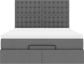Osmanský rám postele s matrací tmavě šedá 140x190cm textil 3313321