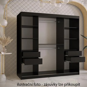 Šatní skříň Bluszcz | 180 cm | černá