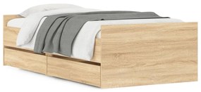 vidaXL Rám postele se zásuvkami dub sonoma 90 x 190 cm