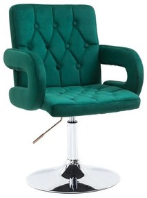 LuxuryForm DESIGN Otočná židle BOSTON VELUR na stříbrném talíři - zelená