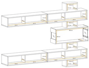 Casarredo - Komfort nábytek Obývací stěna, sestava TALPA s LED osvětlením, perla grey/dub grafit