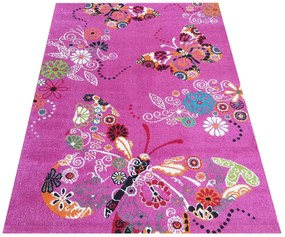 Dětský kusový koberec Mondo 114 Motýlci růžový Rozměr: 200x290 cm
