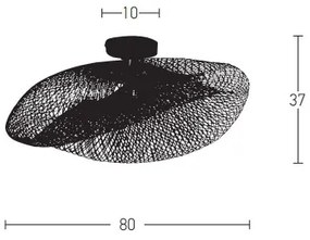 Zambelis 19109 - Lustr přisazený 1xE27/40W/230V bambus/černá