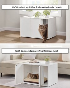 Songmics Skříňka na kočičí toaletu s dvířky, bílá PCL013W01