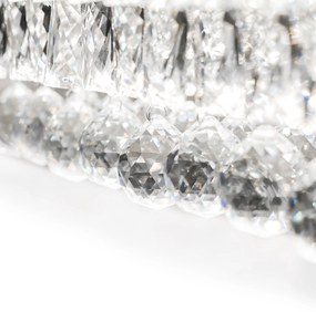 Toolight, Křišťálové závěsné stropní svítidlo LED 102W + dálkové ovládání APP417-CP, chromová, OSW-65015