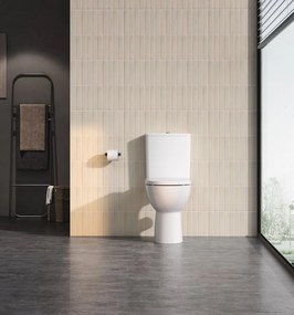 Sapho SANIVEX WC kombi 36 x 63x 45 cm zvýšený sedák Rimless spodní/zadní odpad bílá PC108WR