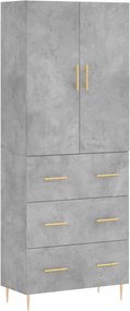 Skříň highboard betonově šedá 69,5x34x180 cm kompozitní dřevo 3195839