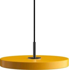 Závěsná lampa Asteria Mini s černým držákem žlutá