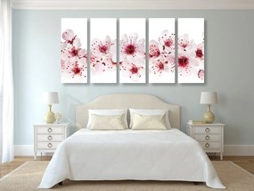5-dílný obraz třešňové květy - 200x100 cm