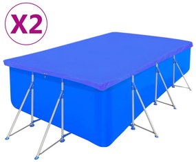 Krycí plachty na bazén 2 ks PE obdélníkové 90 g/m² 400 x 207 cm 3082804