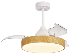 Mantra 8756 Alaska Mini, rozvinovací ventilátor se svítidlem a dálk. ovladačem, LED 45W 2700-5000K, dřevěná, průměr 45/93cm