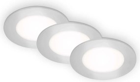 Briloner Vestavné bodové svítidlo LED 9W 350lm 4000K chrom pr. 86 x 30 mm, 3 ks