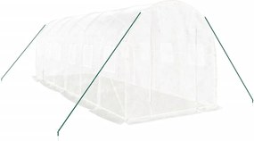Skleník s ocelovým rámem bílý 12 m² 6 x 2 x 2 m 3188029
