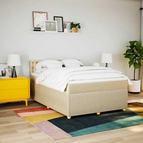 Box spring postel s matrací krémová 140x200 cm textil 3289798
