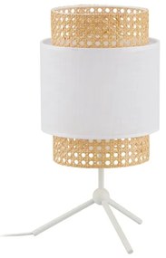 TK LIGHTING Stolní lampa - BOHO 6565, Ø 20 cm, 230V/15W/1xE27, bílá/slámová