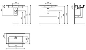 Ideal Standard Strada II - Nábytkové umyvadlo 800 mm, bez otvoru, Bílá, T363401