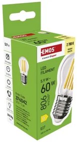 Emos lighting LED žárovka Filament Mini Globe / E27 / 5,9 W (60 W) / 806 lm / teplá bílá 1525743211