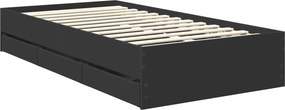Rám postele se zásuvkou Černá 100 x 200 cm Inženýrské dřevo 3411146