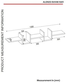 Nástěnná police ALONZA 20x130 cm bílá