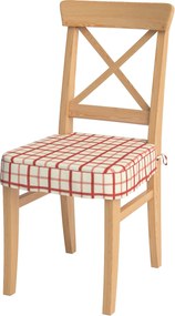 Sedák na židli IKEA Ingolf barva červená látka vzorované