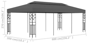 Altán 3 x 6 m antracitový - Default Title