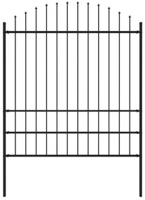 Zahradní plot s hroty ocel (1,75–2) x 1,7 m černý