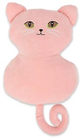 Tegatex Plyšák-polštářek kočka z mikrospandexu, 30cm, růžová
