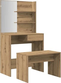 sada toaletního stolku dub artisan kompozitní dřevo 3329190