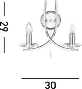 Searchlight 4162-2CC Nástěnná lampa s vypínačem ASCONA lesklý chrom
