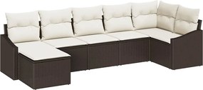 Set pohovek 7 ks Hnědá polyratan 3346808