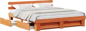 Rám postele Voskově hnědá 200 x 200 cm Masivní borové dřevo 3382264