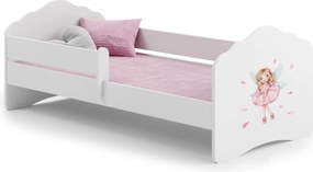 ADRK Furniture Postel s matrací a zábranou CASIMO GIRL WITH WINGS 140x70 CH-Cas-Bar-Gir-Wing-140-n-E425