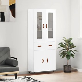 Skříň highboard lesklá bílá 69,5 x 34 x 180 cm kompozitní dřevo,  3198507